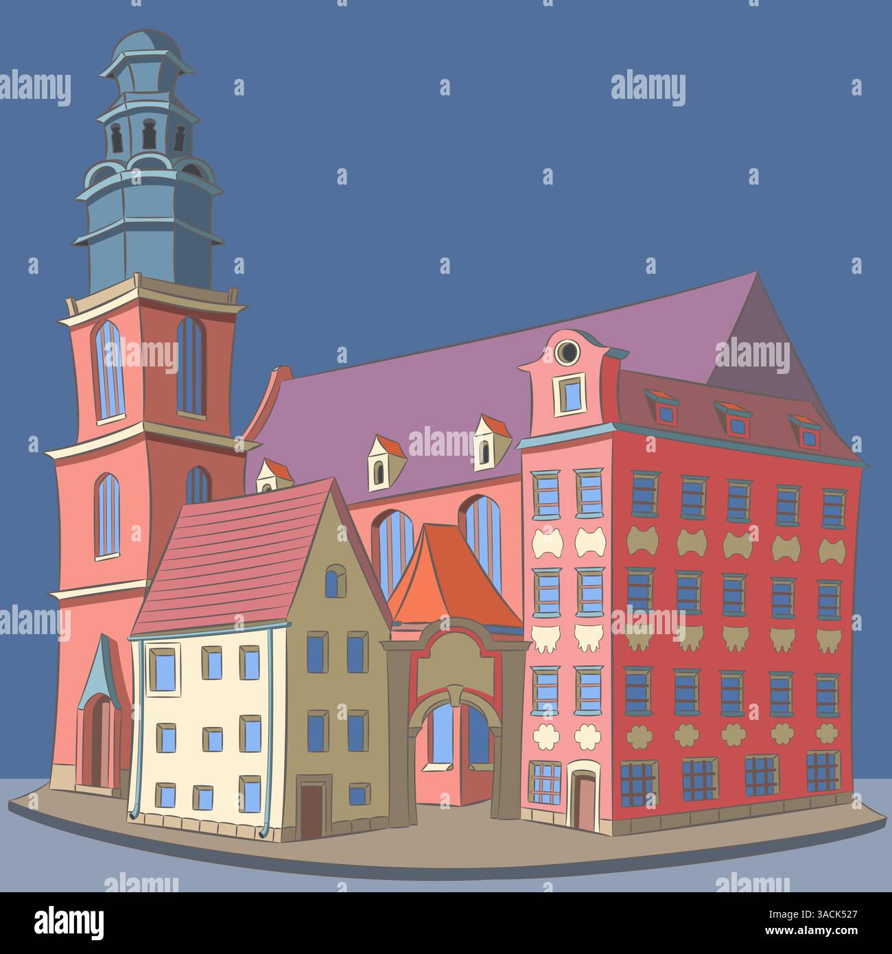 Heritage buildings in old Stock Vector Images - Alamy