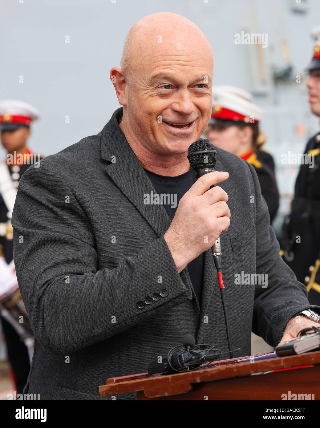 Ministry of Defence handout photo of Ross Kemp onboard the Type 45 ...