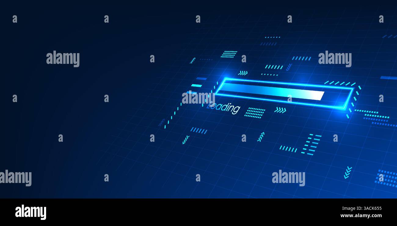 Technology background of a screen showing the status of loading data ...