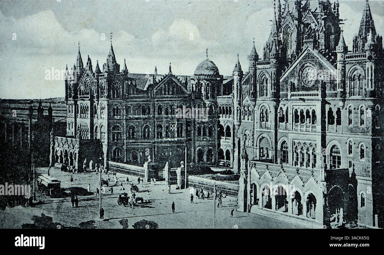 Victoria Terminus, Bombay, India (now known as Mumbai in the state of ...