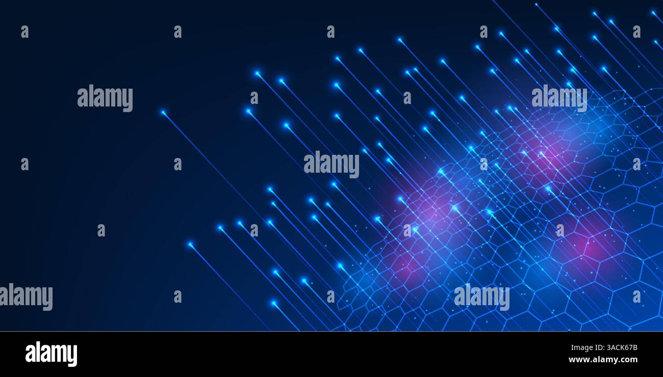 Hexagonal shapes data processing Stock Vector Images - Alamy