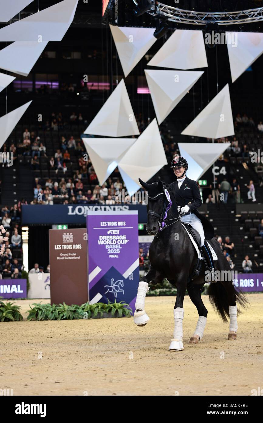 Isabel Freese of Norway with Total Hope OLD during the prize giving ...