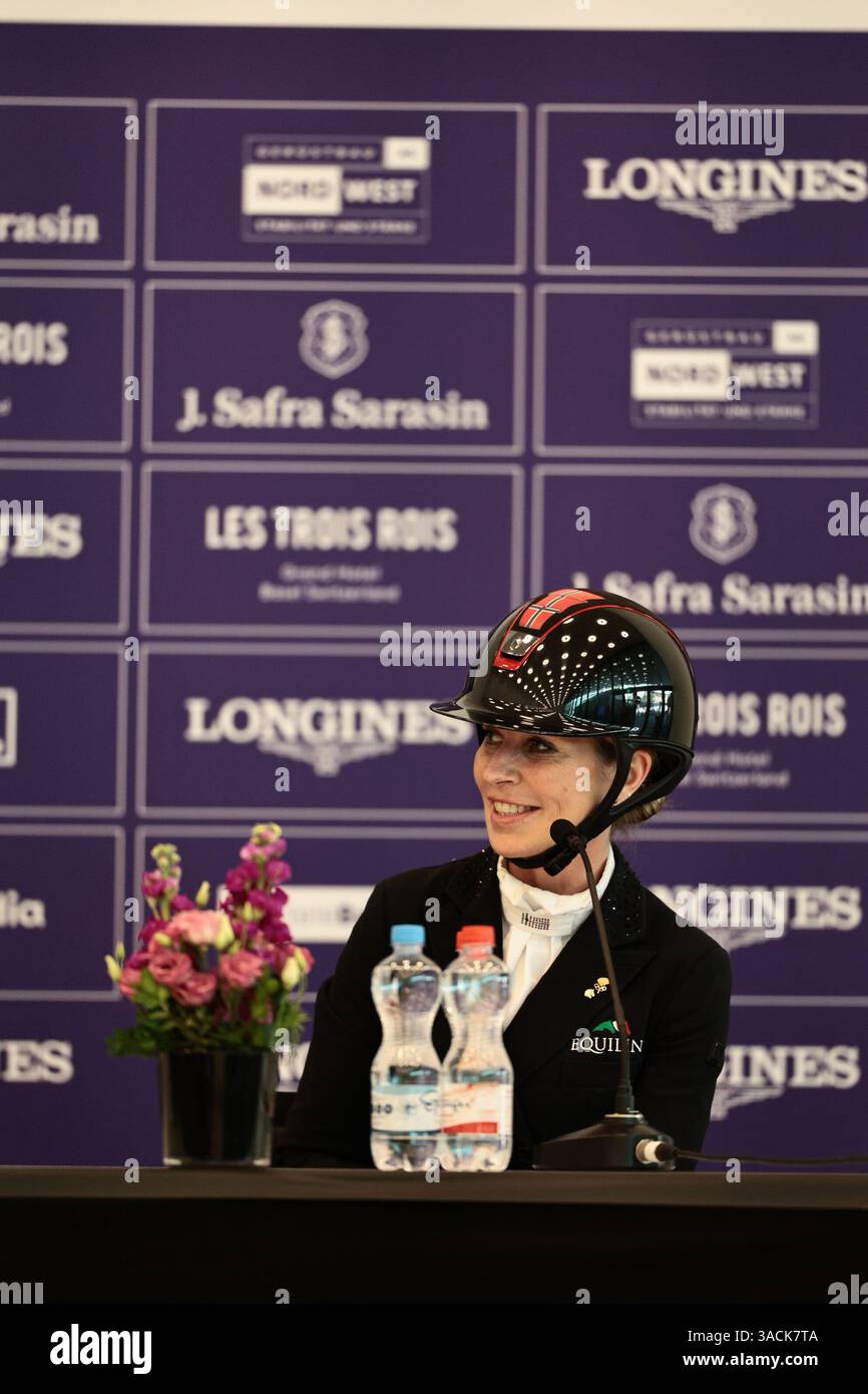 Isabel Freese of Norway with Total Hope OLD during the press conference ...