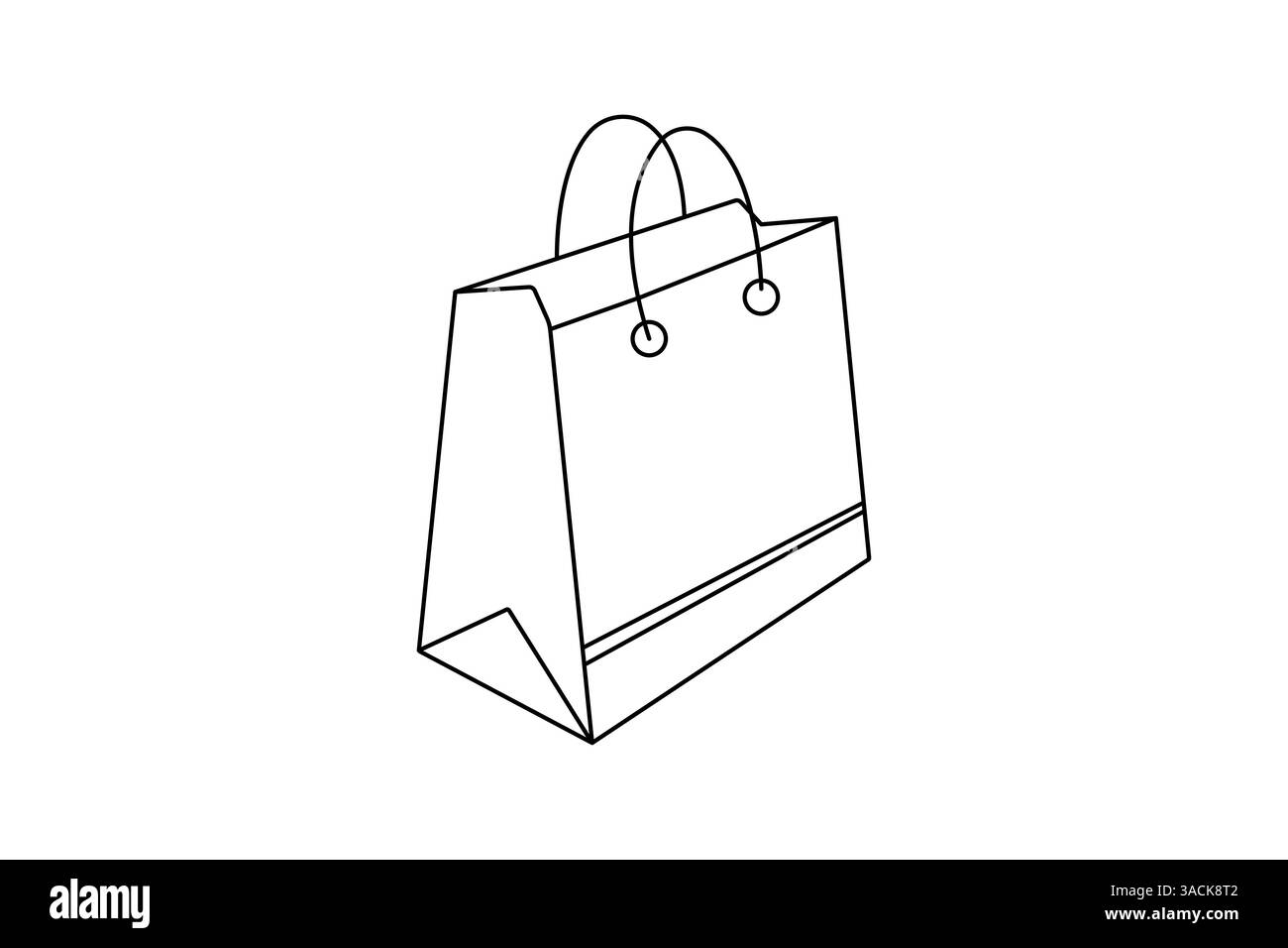 Shopping bag continuous single line art and isolated outline vector ...