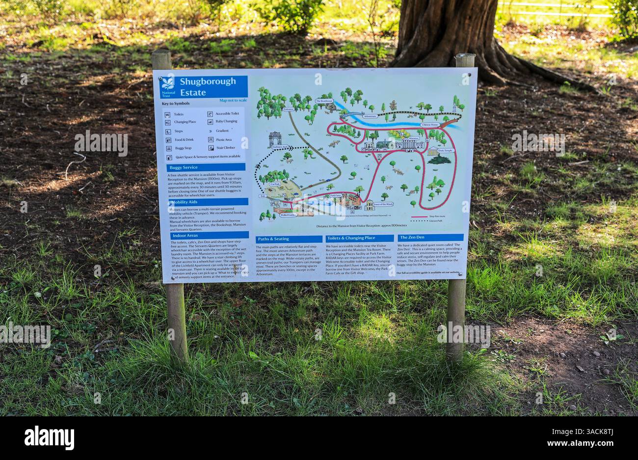 A map and information board at Shugborough Estate, Shugborough Hall ...