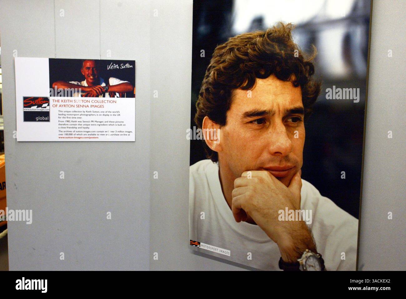 The Keith Sutton prints of Ayrton Senna (BRA) that are on display in ...