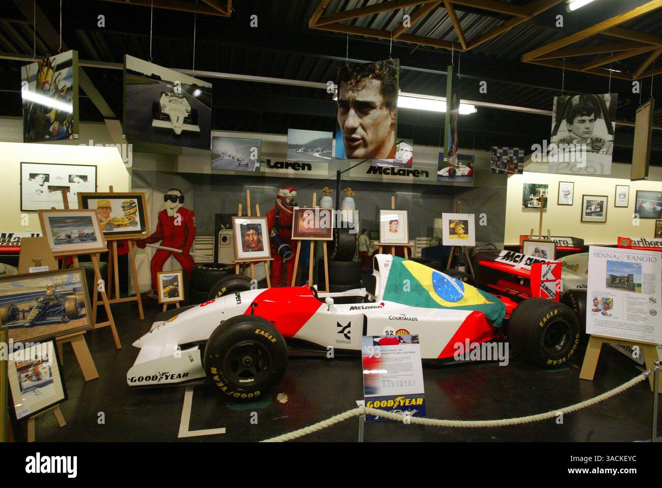 The Keith Sutton prints of Ayrton Senna (BRA) that are on display in ...