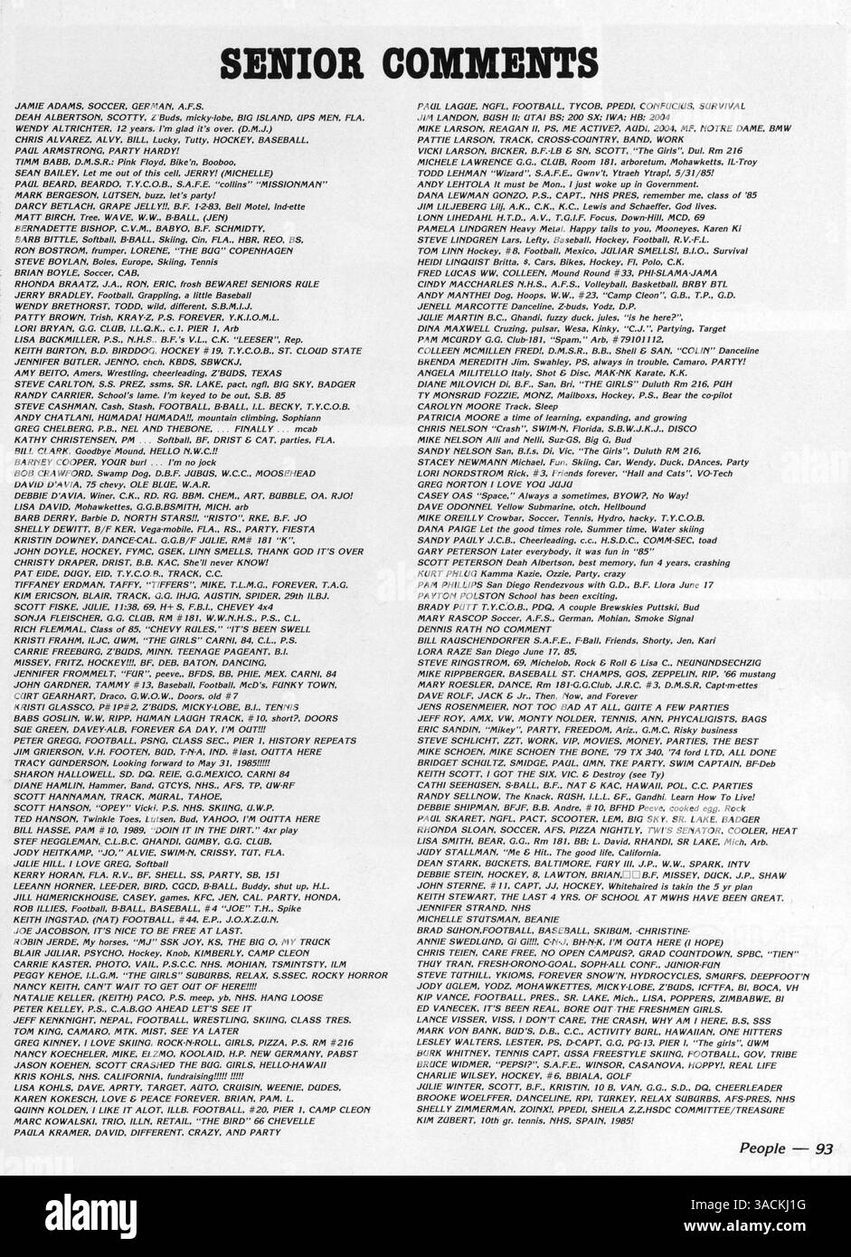 The Mound-Westonka High yearbook for 1985 provides an overview of ...