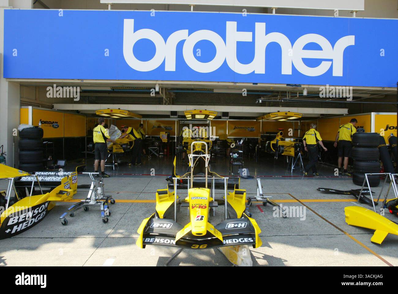 Jordan bodywork outside the Jordan garage..Formula One World ...