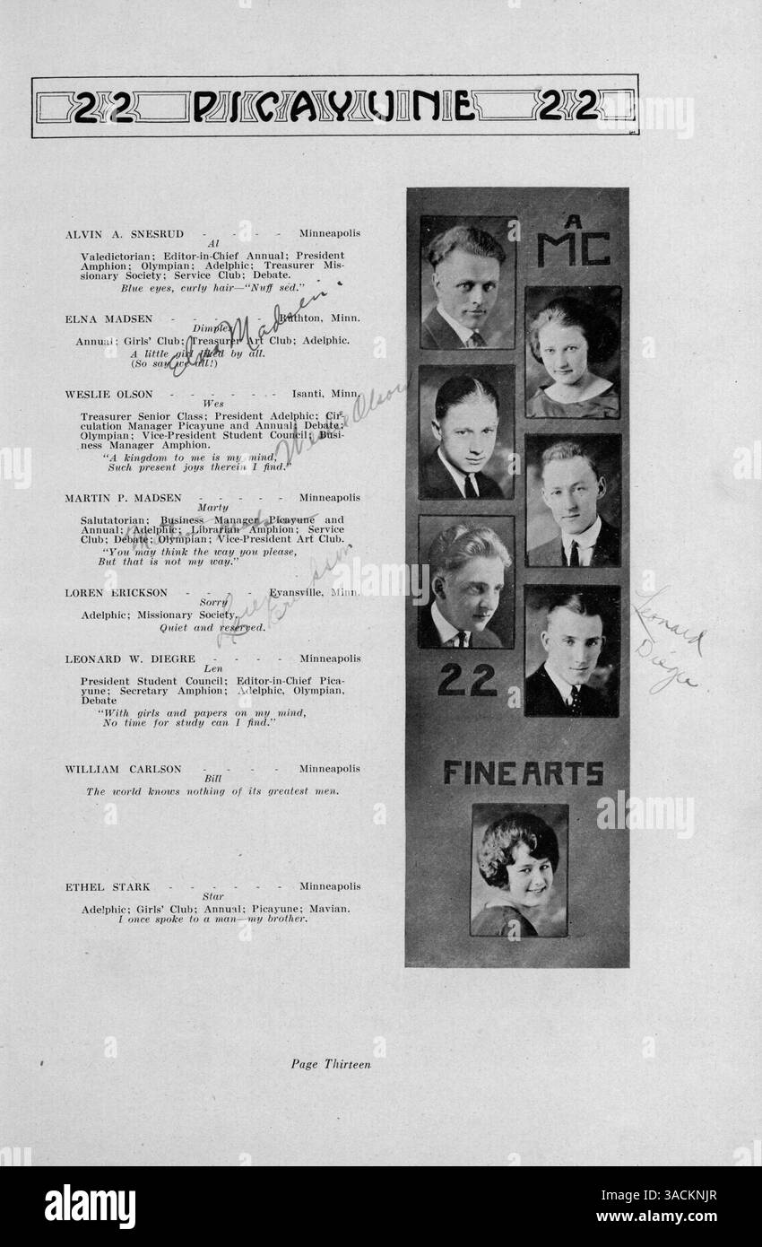 The 1922 edition of the picayune yearbook records the activities hi-res ...