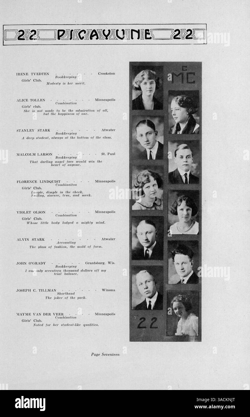 The picayune yearbook for 1922 highlights the academic achievements hi ...