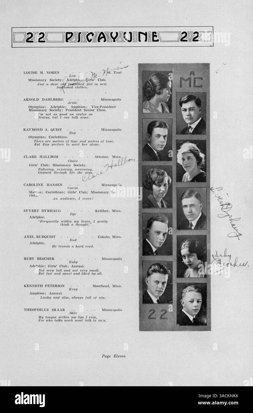 The 1922 Minnesota College Yearbook, The Picayune, showcases ...