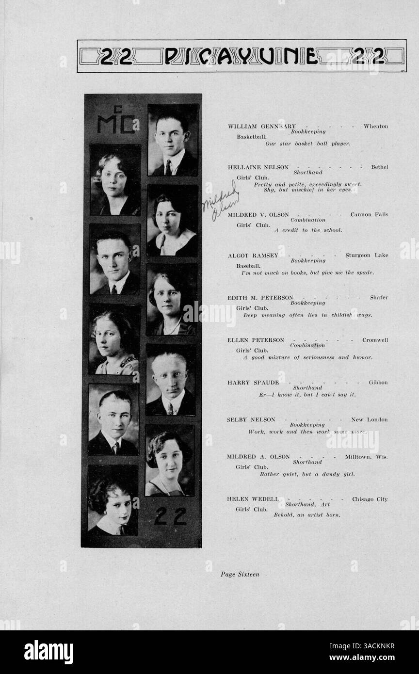 Documents student and faculty involvement throughout the 1921 1922 academic year hi-res stock ...