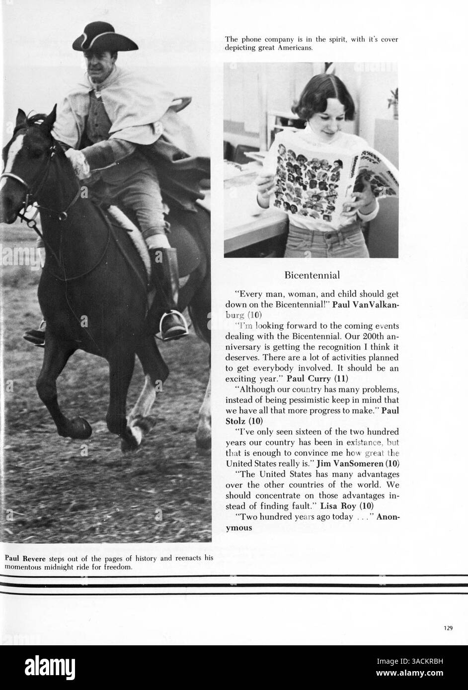The 1976 whigrean yearbook captures student life hi-res stock ...