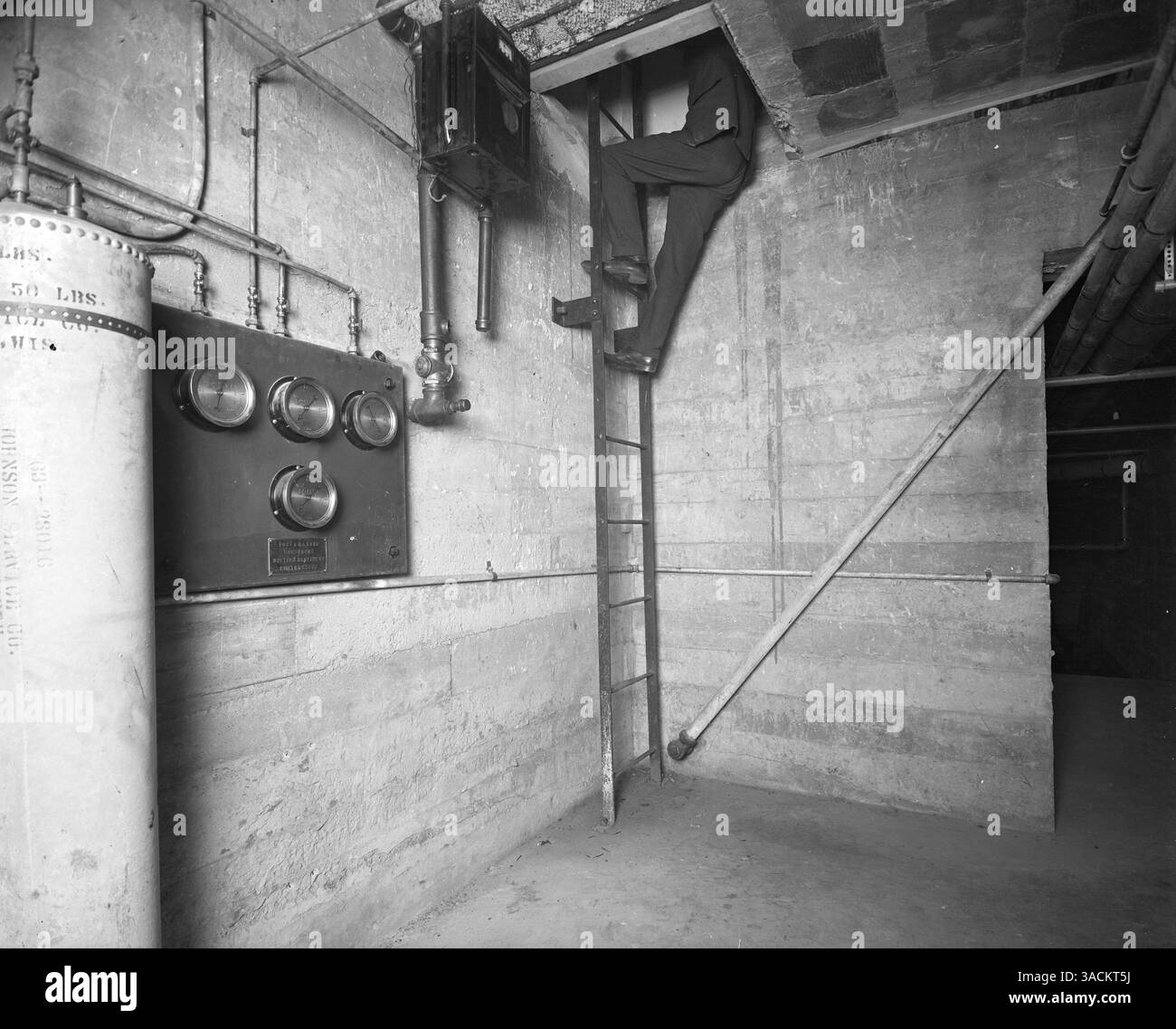 This image shows the interior of the boiler room at Field School ...