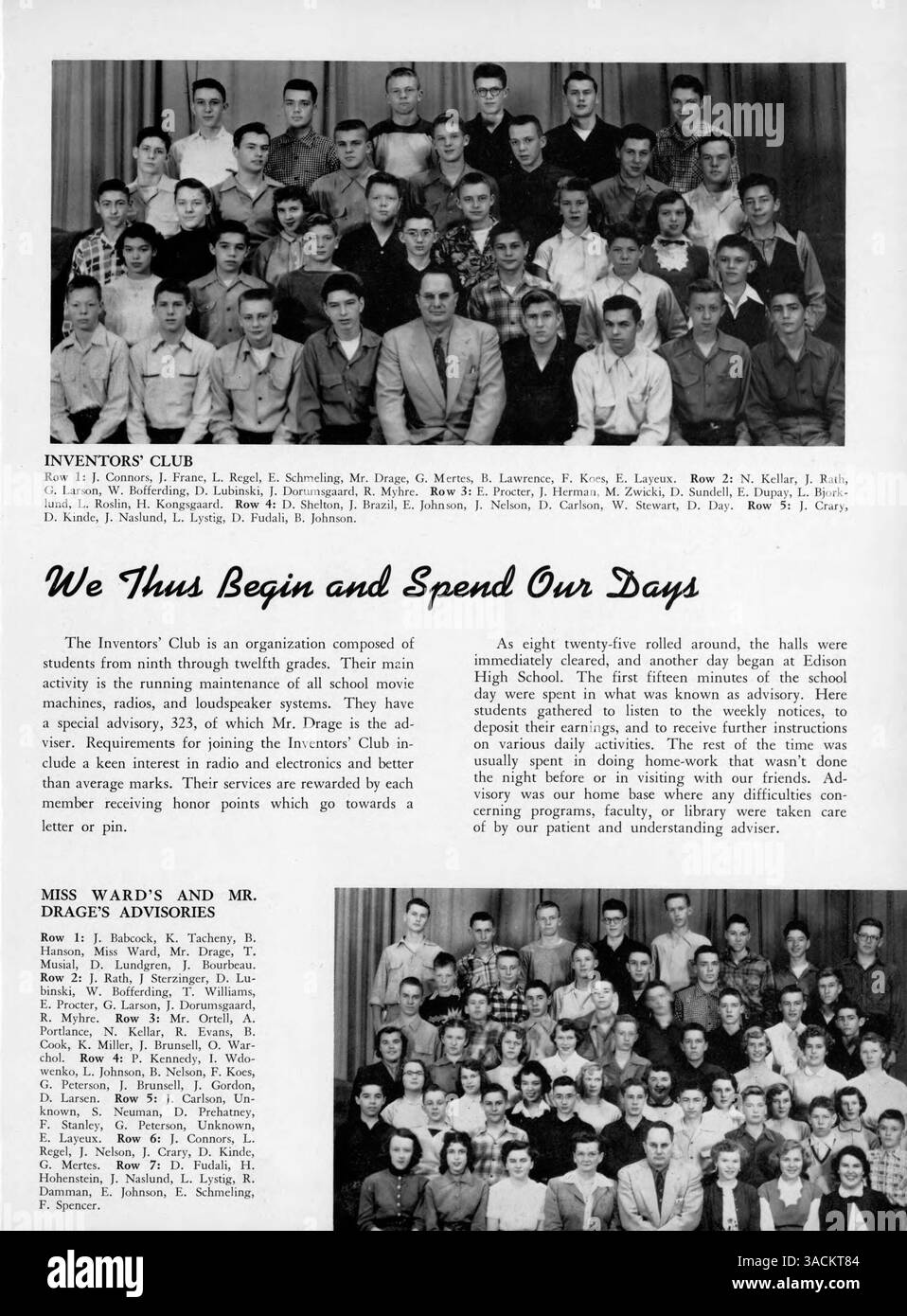 The 1953 Wizard yearbook from Edison High School highlights the ...