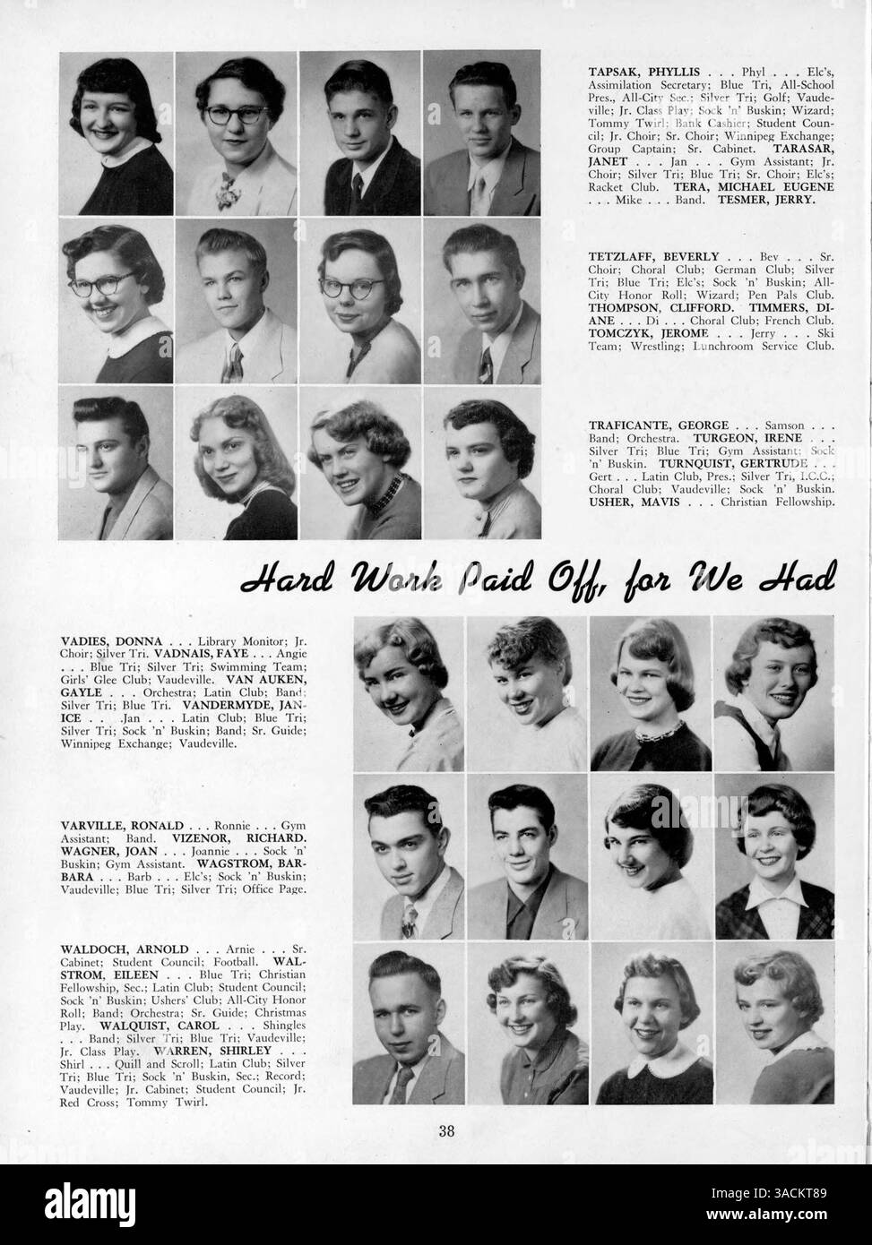 The 1953 Wizard yearbook from Edison High School documents the people ...