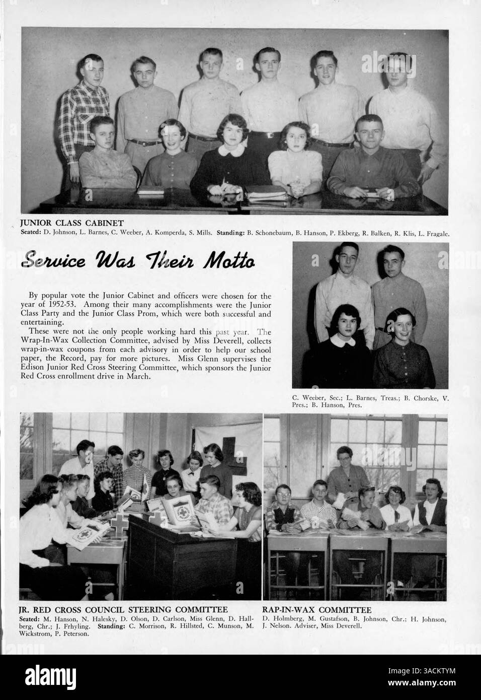 The 1953 wizard yearbook from edison high school records student hi-res ...