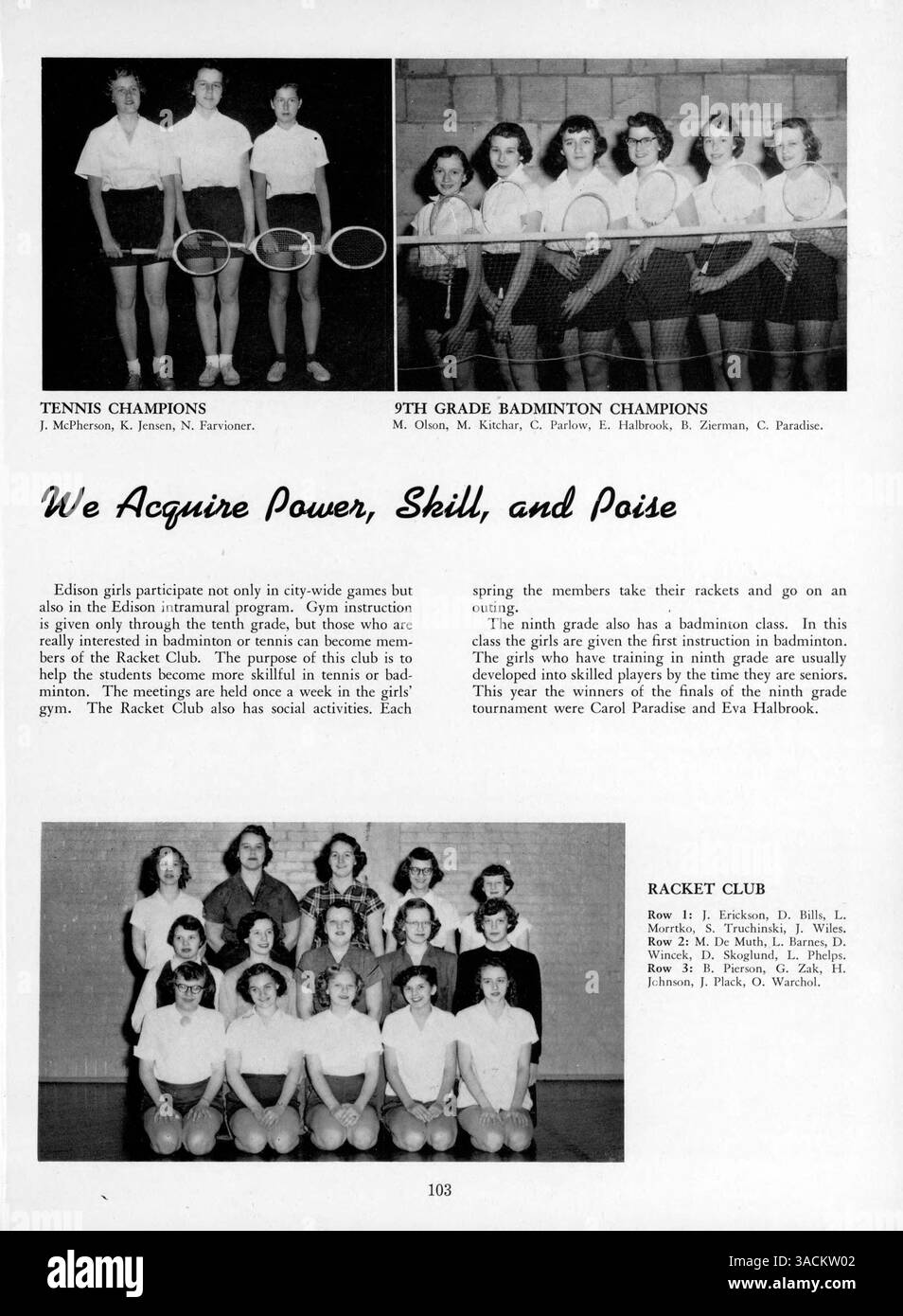 The 1953 Wizard yearbook from Edison High School documents the students ...
