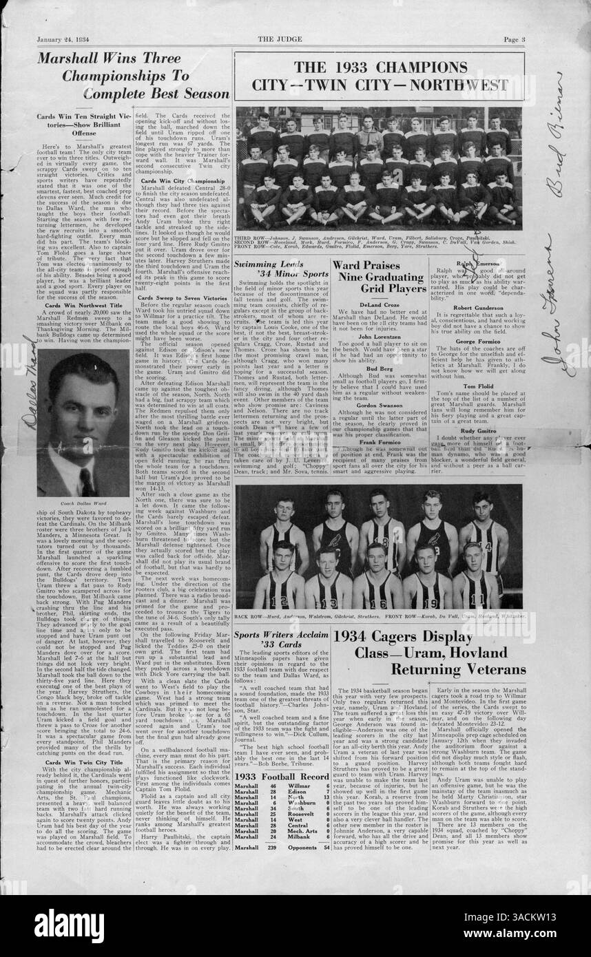 The January 24, 1934 edition of The Judge student newspaper showcases ...