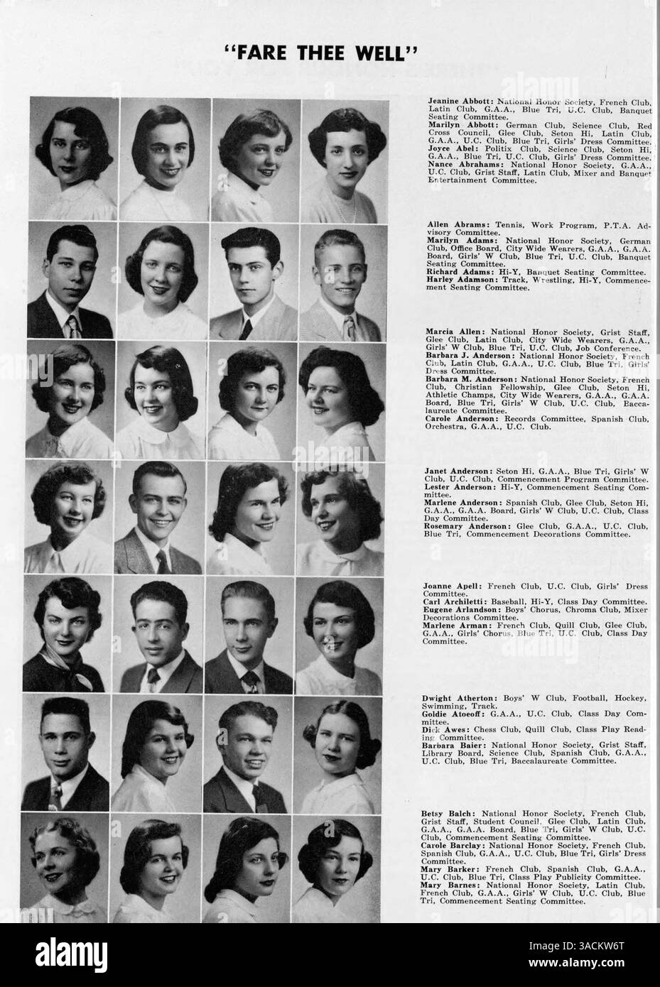The 1950 Wahian Yearbook from Washburn High School showcases student ...