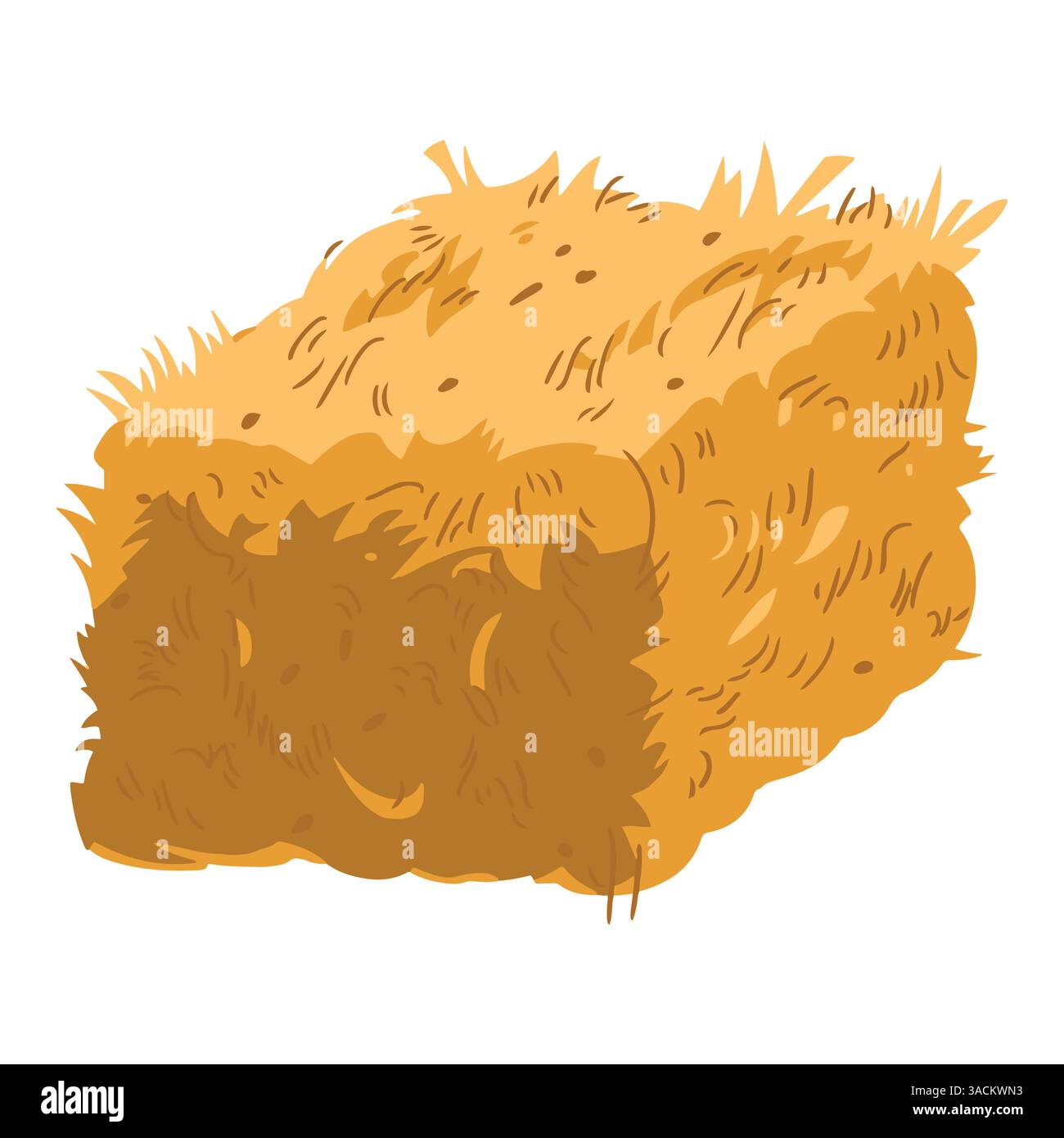 Farm straw bale, representing nature and agriculture. Vector ...