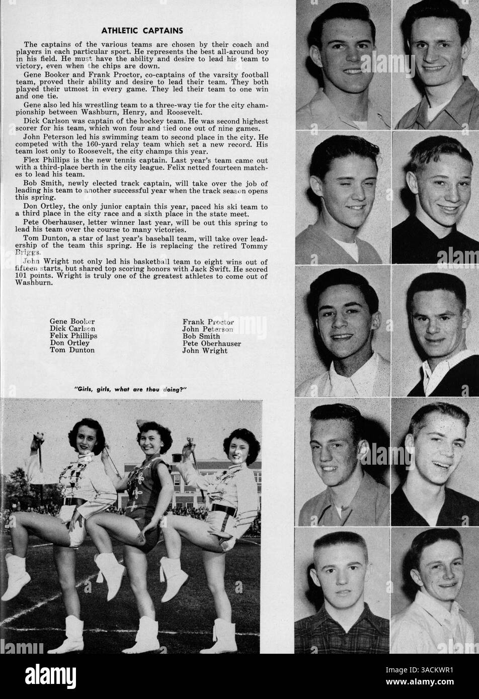 The 1950 wahian yearbook from washburn high school documents the Black and White Stock Photos ...