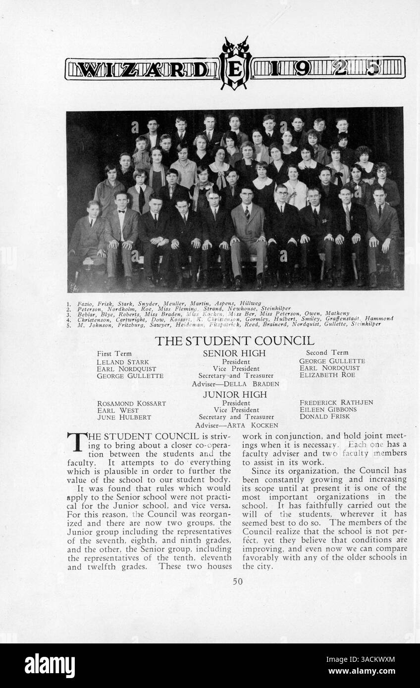 The 1925 Wizard Yearbook from Edison High School presents students, faculty, athletics, clubs ...