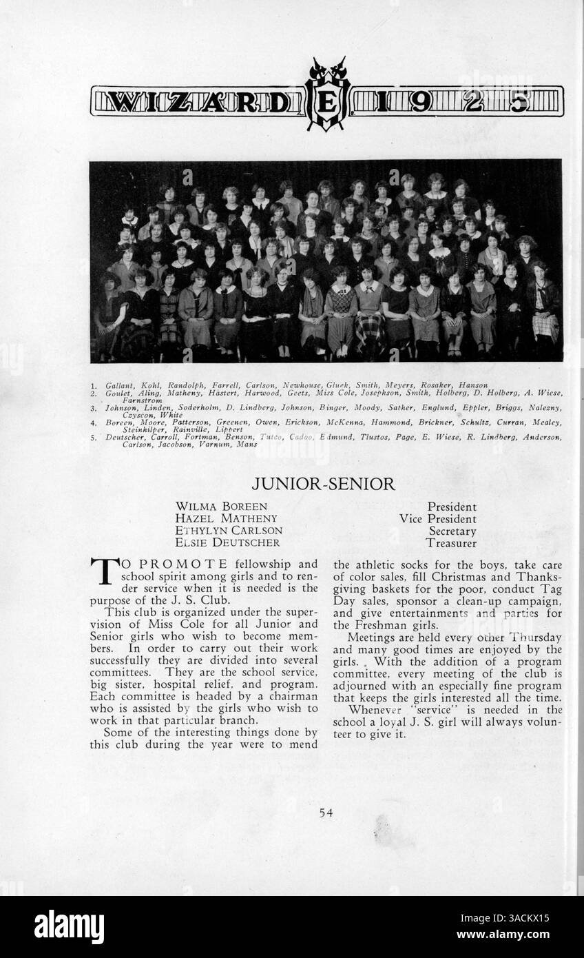 The 1925 Wizard Yearbook from Edison High School documents the academic and extracurricular life ...