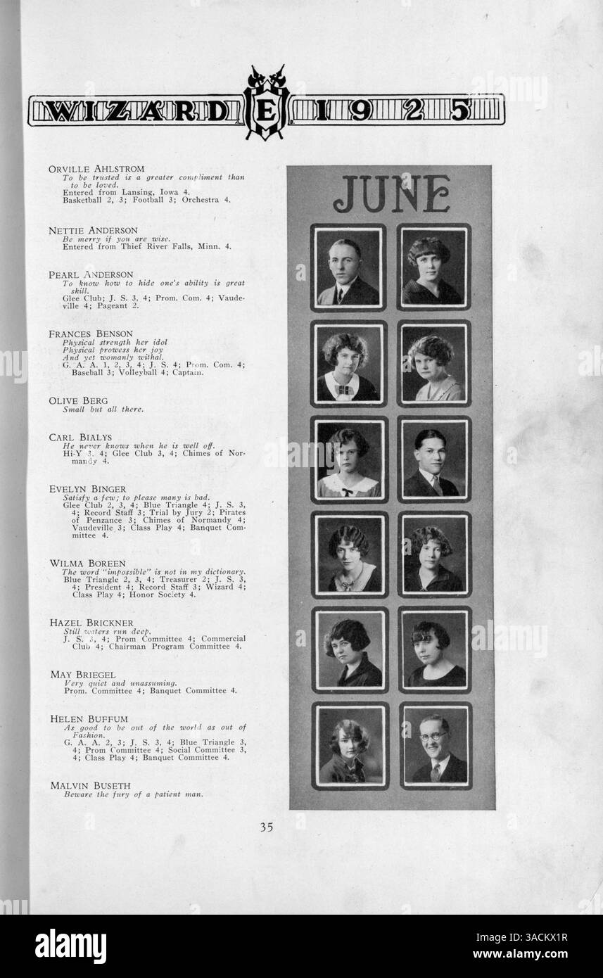 The 1925 Wizard Yearbook from Edison High School showcases students, teachers, sports teams ...