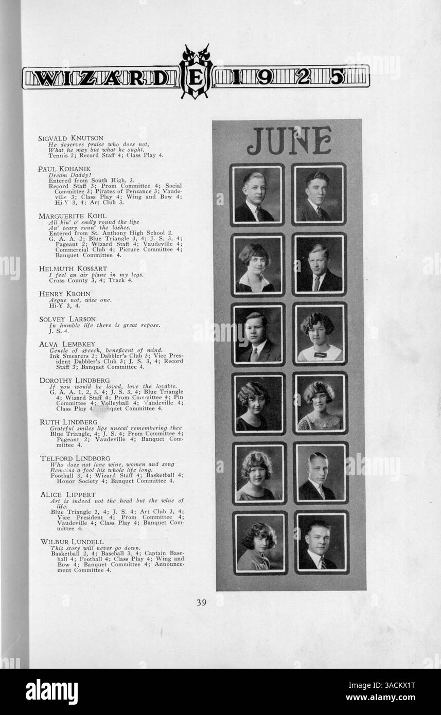 The 1925 Wizard Yearbook from Edison High School presents a detailed ...