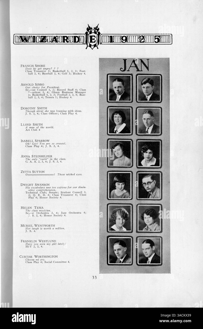 This 1925 Wizard Yearbook from Edison High School records the achievements and activities of ...
