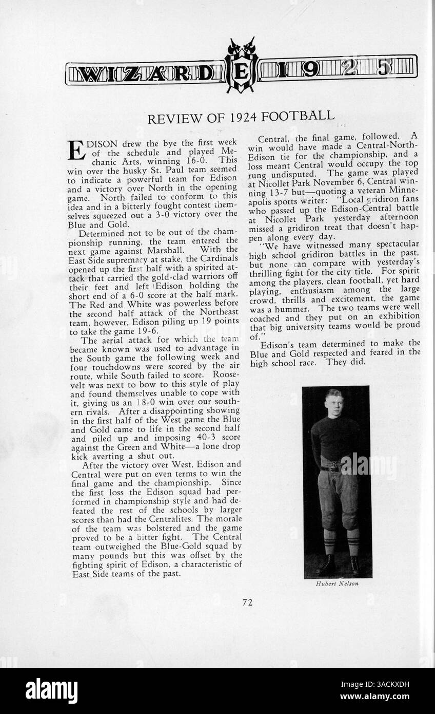 The 1925 Wizard Yearbook from Edison High School highlights the ...