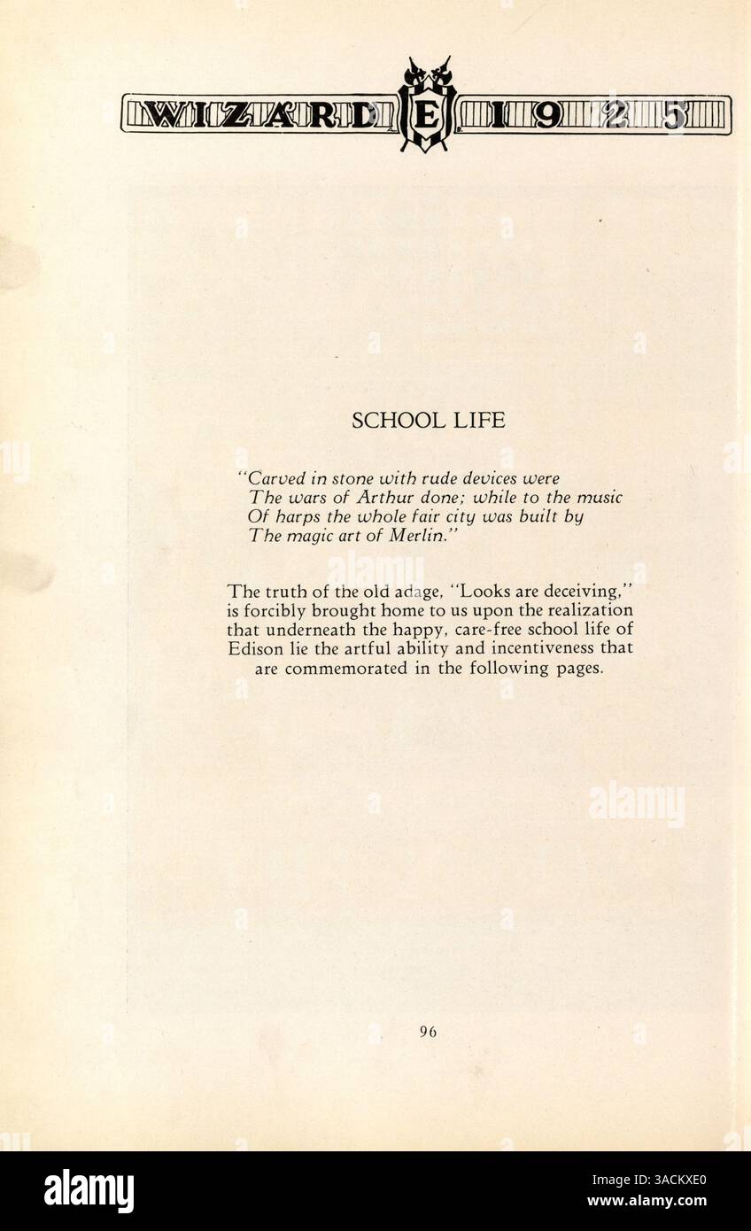 The 1925 Wizard Yearbook from Edison High School highlights the achievements of students ...