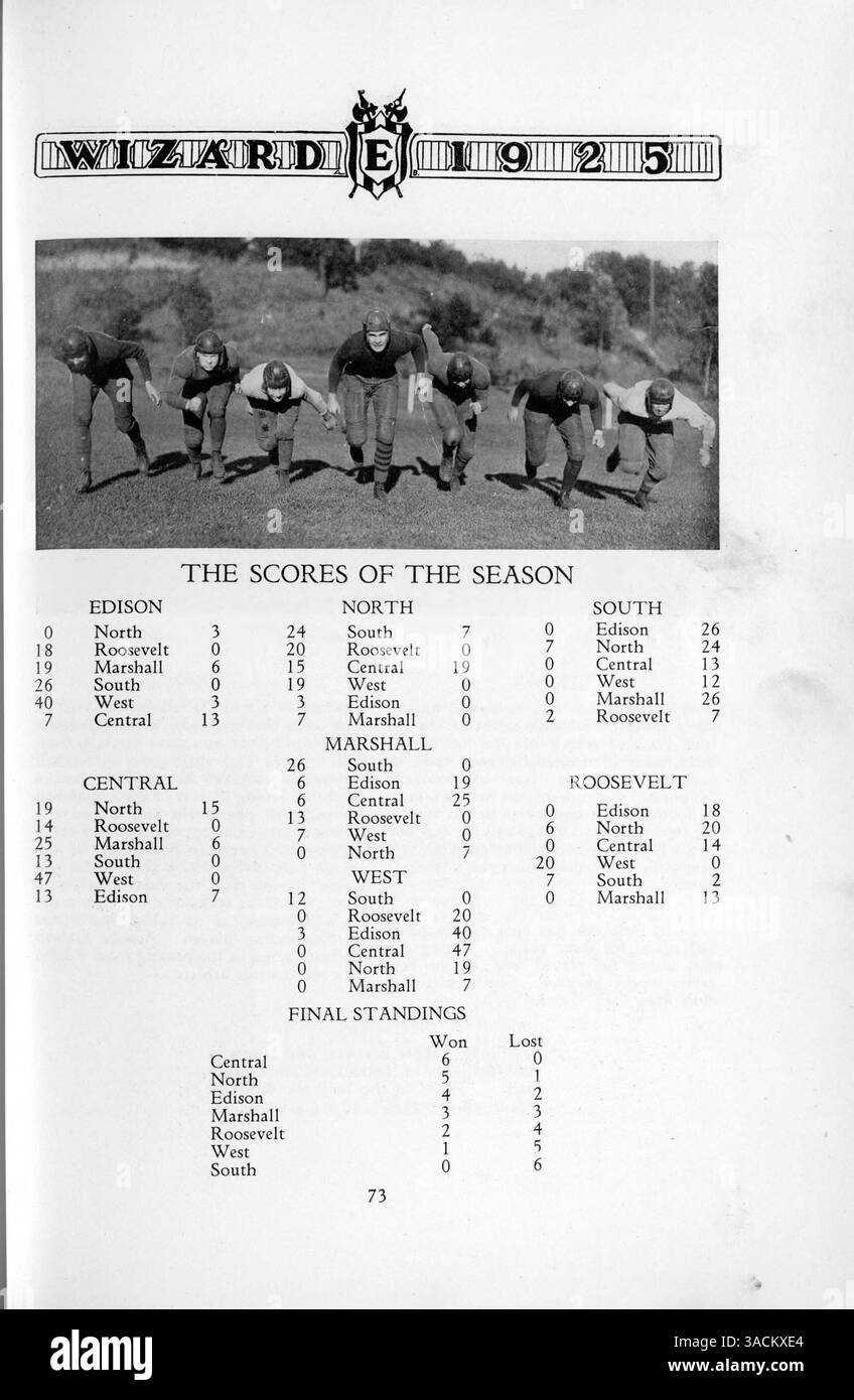 The 1925 Wizard Yearbook from Edison High School documents the academic and social aspects of ...