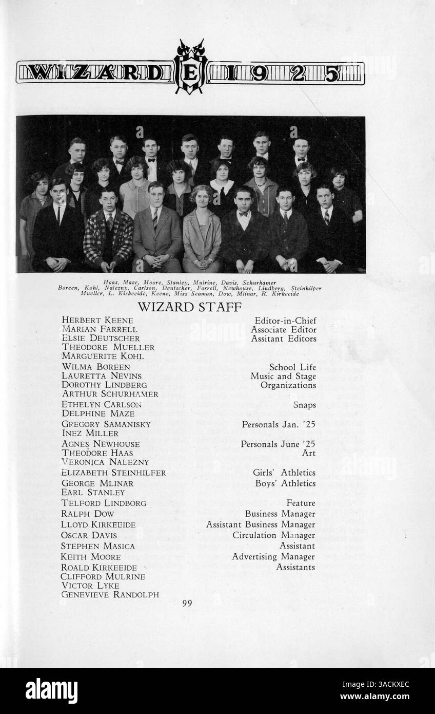 The 1925 Wizard Yearbook from Edison High School documents the ...