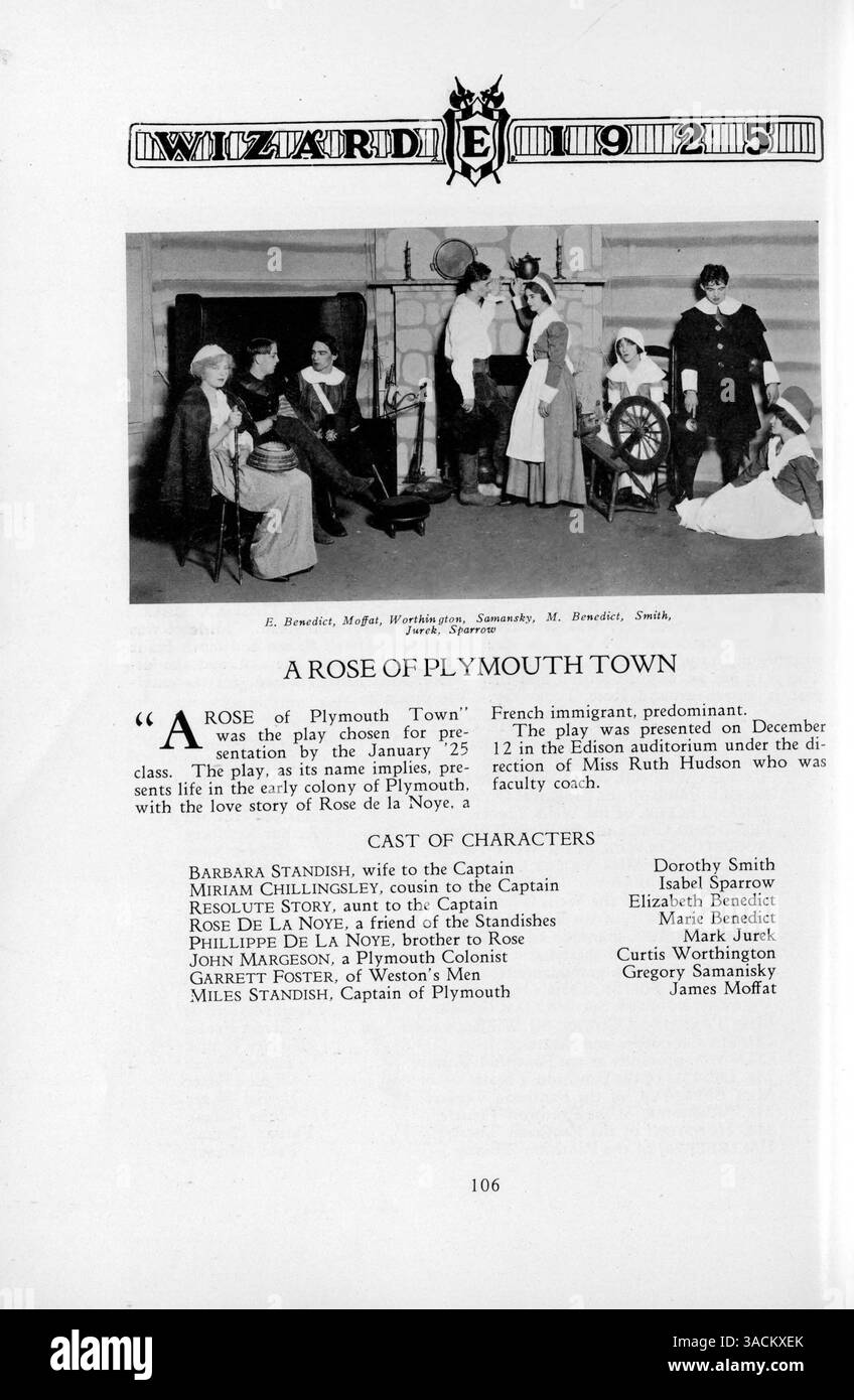 The 1925 Wizard Yearbook from Edison High School offers a historical ...