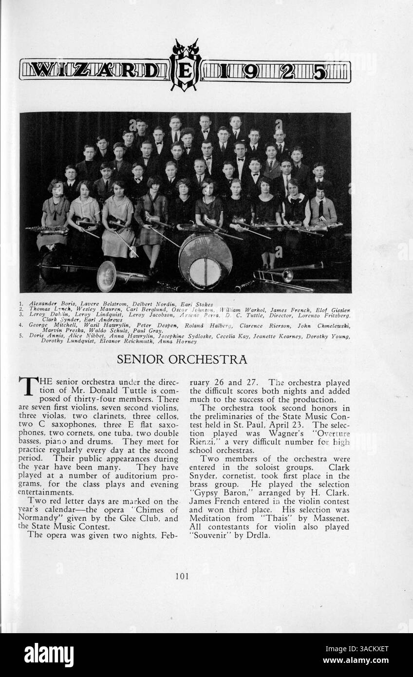 The 1925 Wizard Yearbook provides a comprehensive record of student life at Edison High School ...