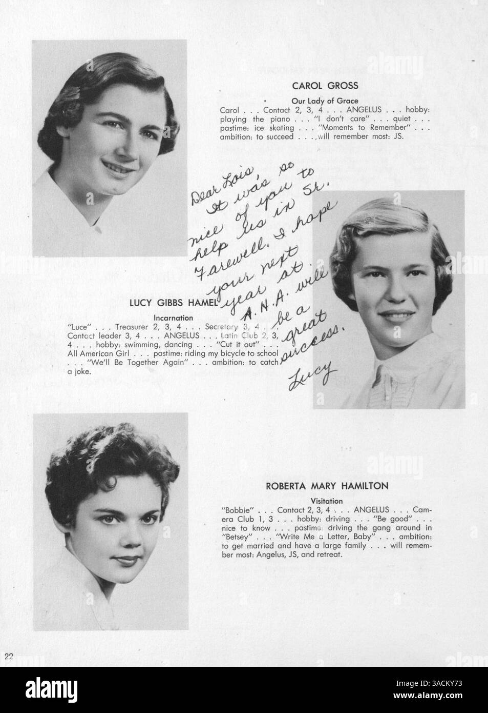 The 1956 angelus yearbook highlights the students hi-res stock ...