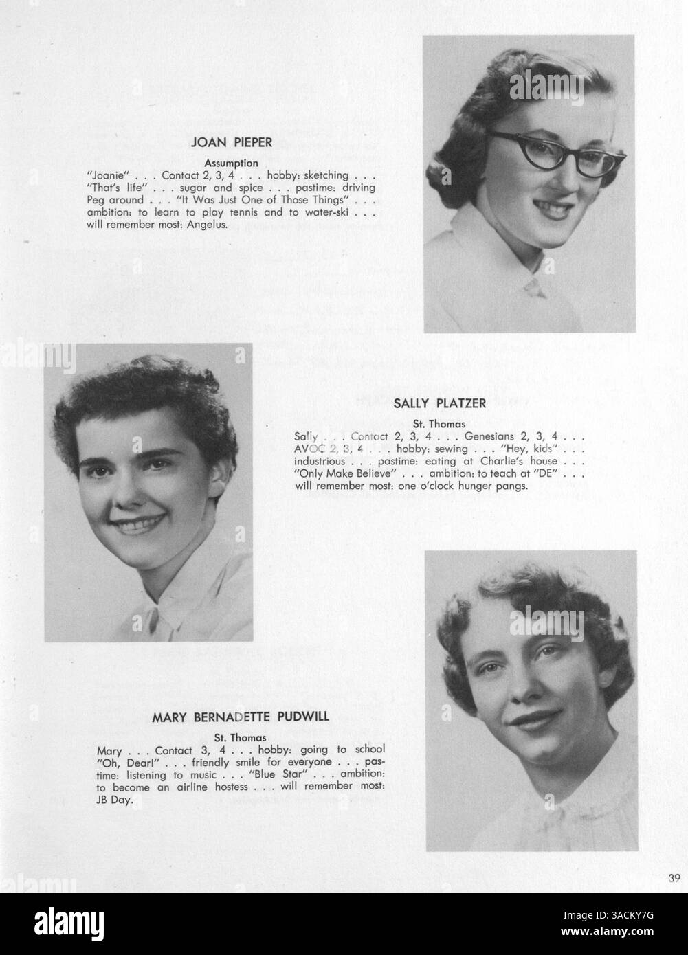 The 1956 Academy of Holy Angels Yearbook, titled Angelus, showcases the ...