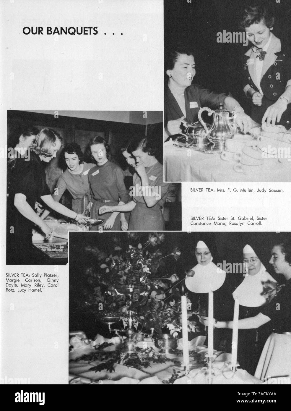 This 1956 Angelus yearbook documents student activities, sports events ...