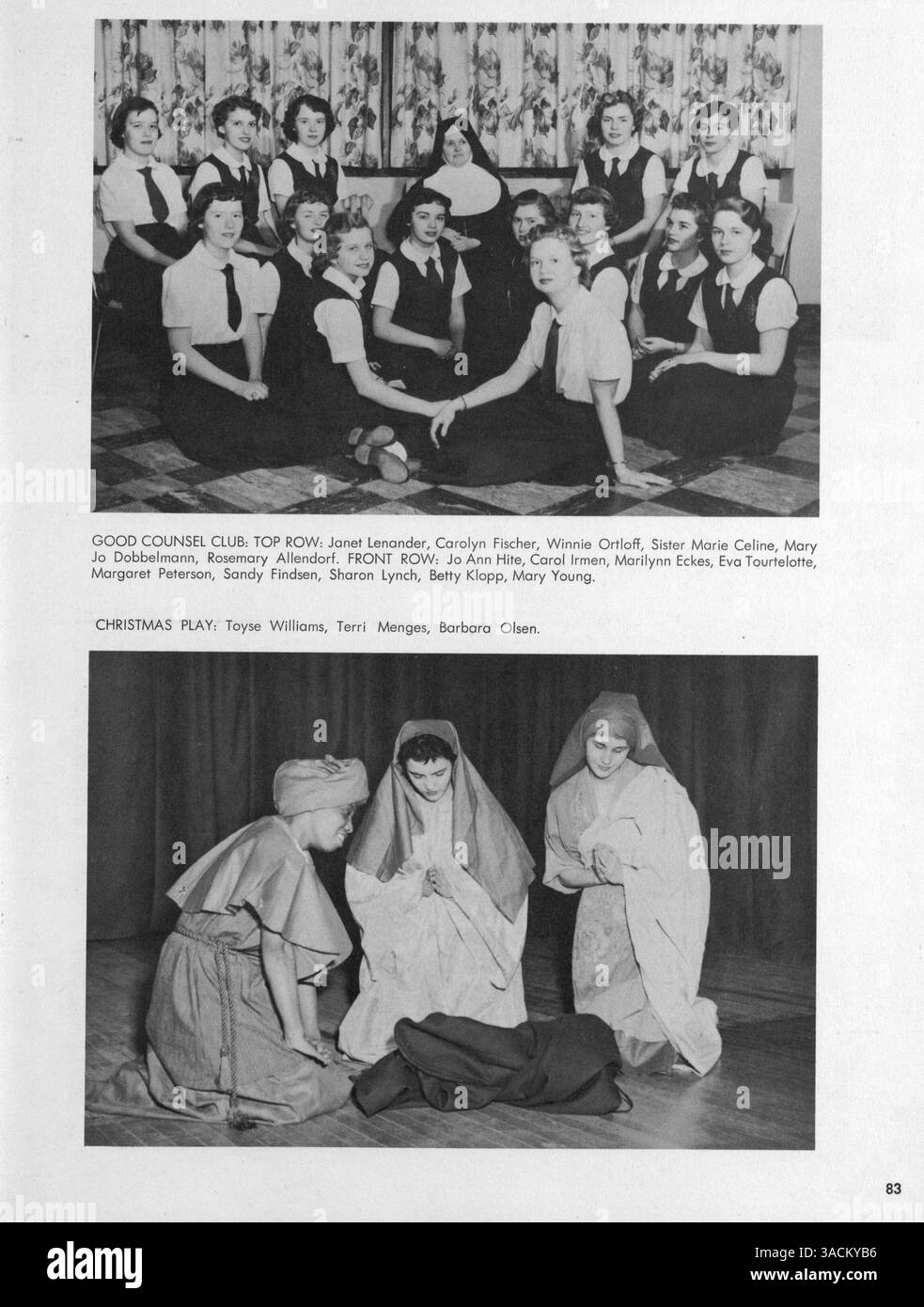 The 1956 Angelus yearbook from Academy of Holy Angels features key moments of the 1955-1956 ...