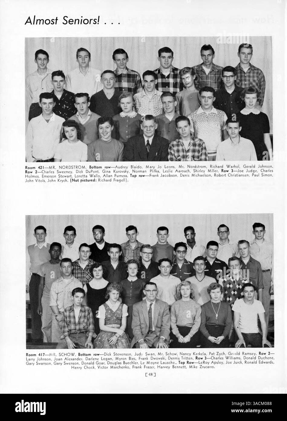 Documents the key moments of the 1955 1956 school year hi-res stock ...