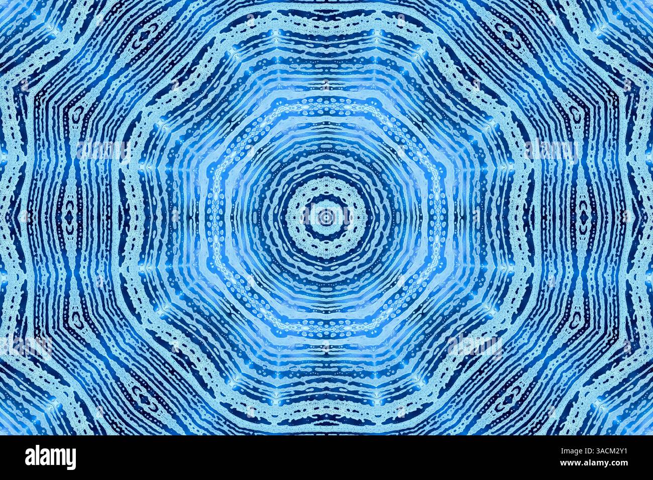 Blue background with abstract concentric foam pattern Stock Photo - Alamy