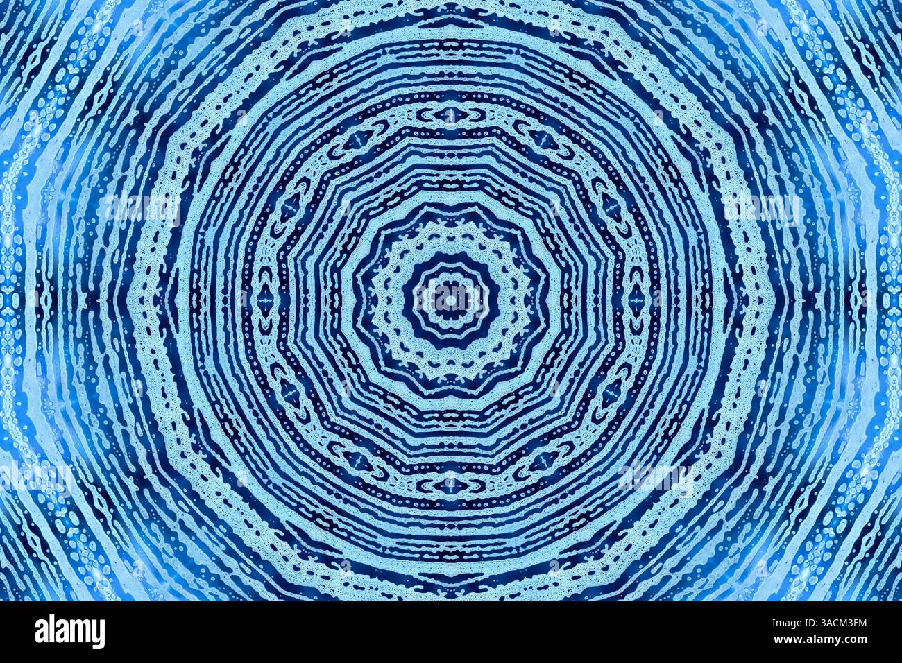 Blue background with abstract concentric foam pattern Stock Photo - Alamy