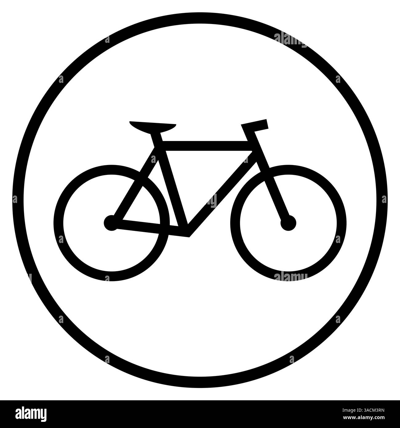Bicycle symbol flat icon in a circle for cyclist hi-res stock ...