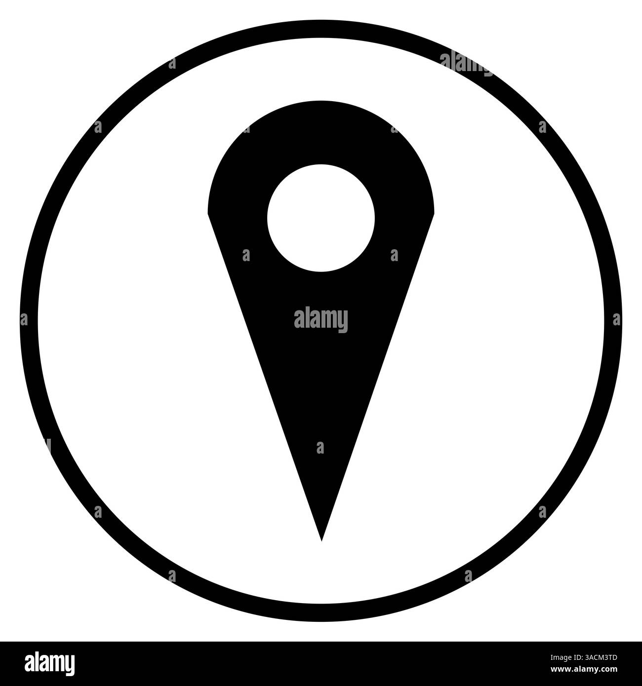 Pin symbol - flat icon in a circle for location, address or navigation ...