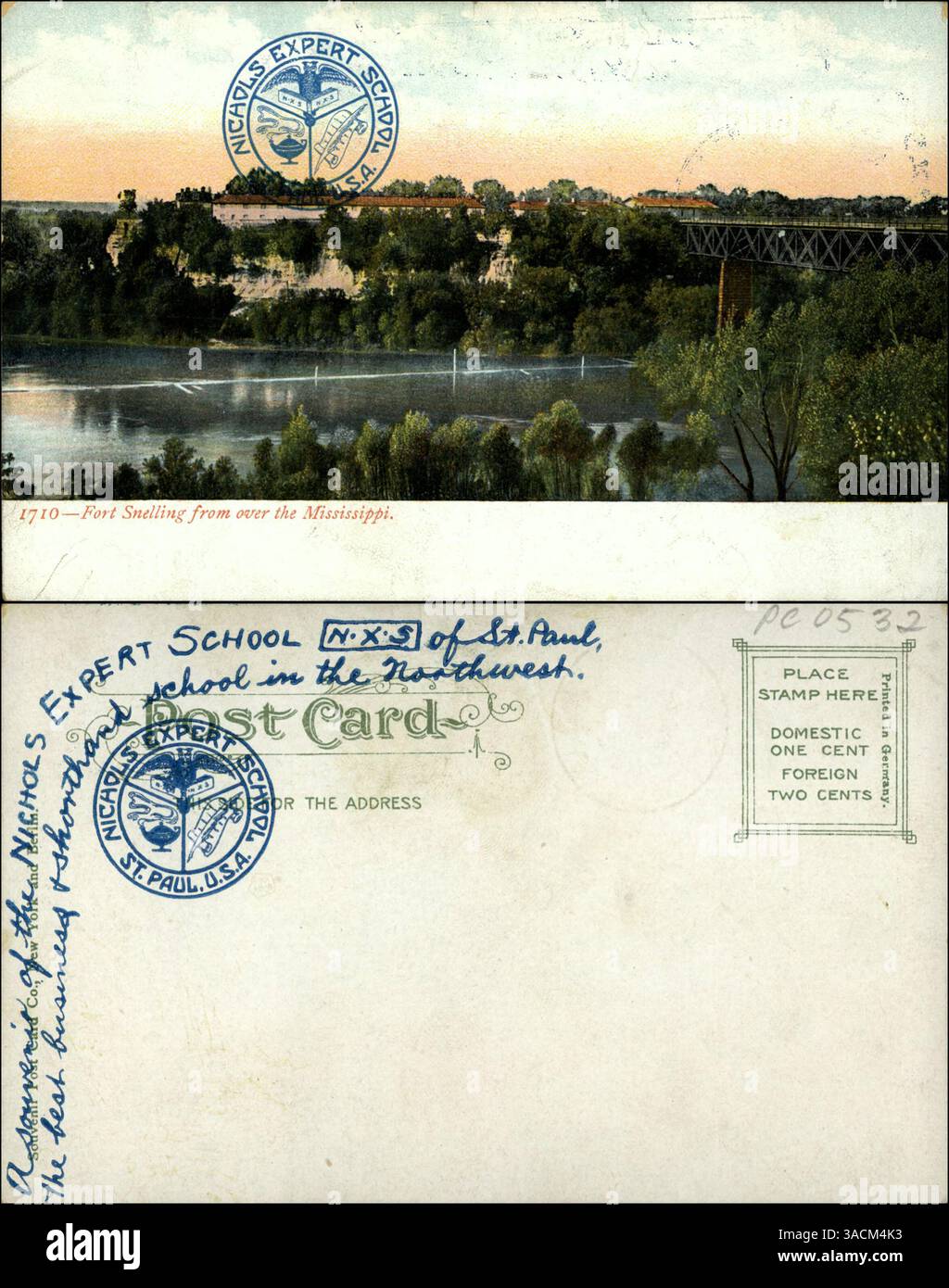Is stamped with the emblem of nichols expert school hi-res stock ...