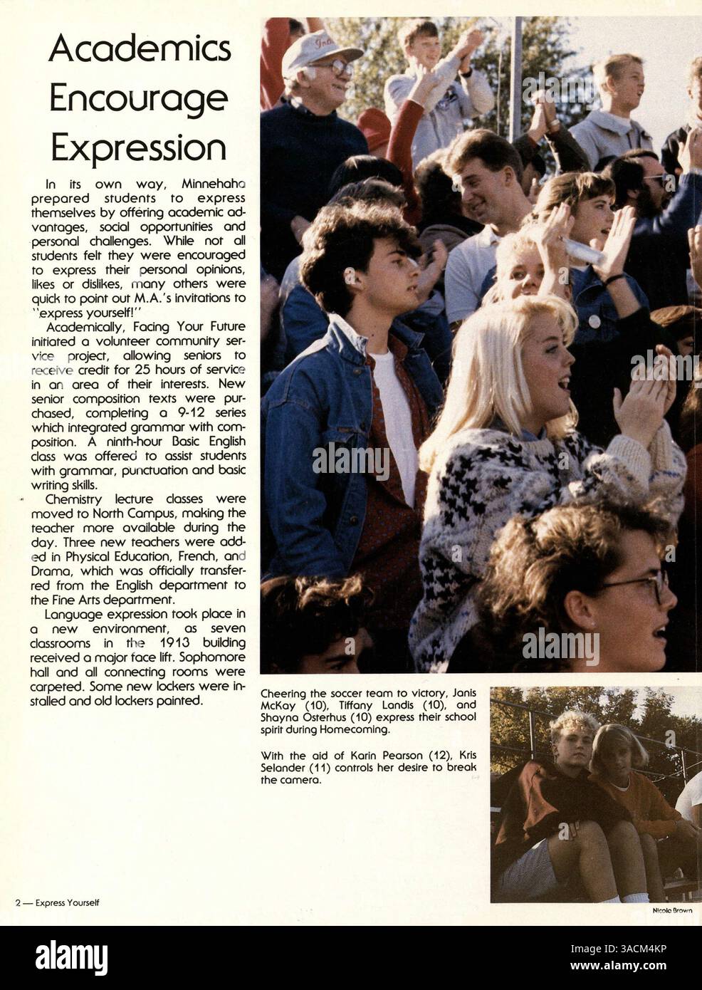 The 1987 yearbook from Minnehaha Academy captures key moments, students ...