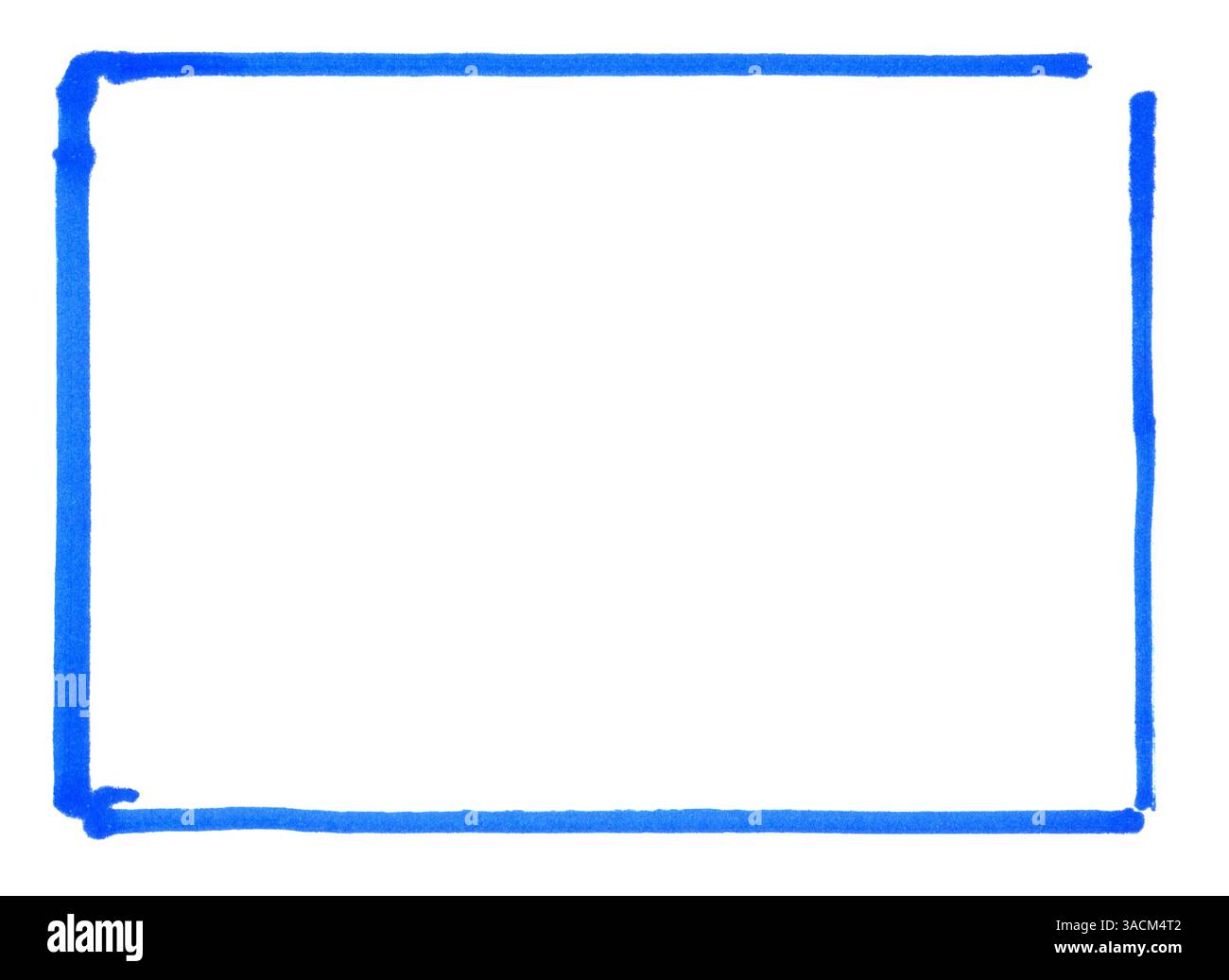 Hand-painted pencil frame with blue color as border Stock Photo - Alamy